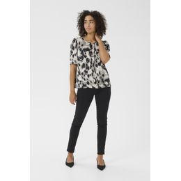 Kaffe Kurzarm-Bluse Regular fit Grey Leopard Print