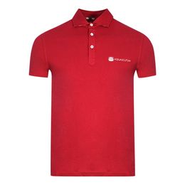 Aquascutum Aldis Crest Block Logo Rotes Poloshirt