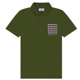 Aquascutum Active Beach Sailor Check Polo Poloshirt In Armeegr&uuml;n