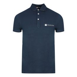 Aquascutum Aldis Crest Block Logo Marineblau Poloshirt