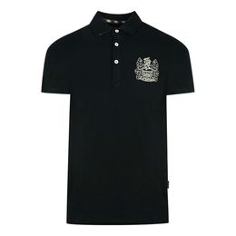 Aquascutum Aldis Crest Brust Logo Schwarz Polo Shirt