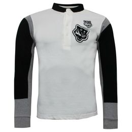 asics Onitsuka Tiger Herren wei&szlig;/schwarzes Poloshirt