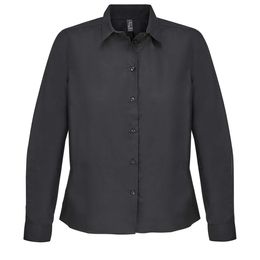SOLS - "Bailey" Hemd f&uuml;r Damen, Popelin, Lang&auml;rmlig (Schwarz)