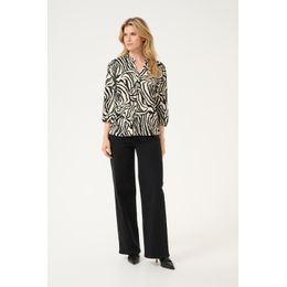 Kaffe Langarm-Bluse Regular fit Black/Turtledove Print black white