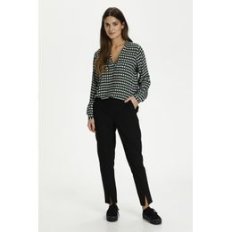 Kaffe Langarm-Bluse Regular fit Dark Green -Diamond Print green