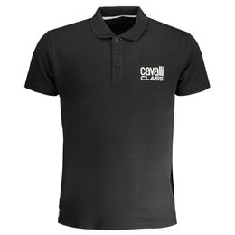 Cavalli Class Bold Logo Schwarzes Poloshirt