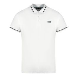 Cavalli Class Zwillings-Tipp-Kragen Graues Logo Wei&szlig;es Poloshirt