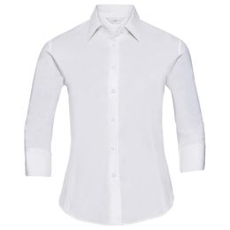 Russel Athletic Russell Collection - Formelles Hemd Pflegeleicht f&uuml;r Damen 3/4 &Auml;rmel (Wei&szlig;)