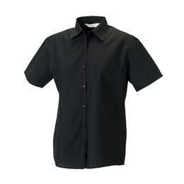 Russel Athletic Russell Collection - Formelles Hemd Pflegeleicht f&uuml;r Damen kurz&auml;rmlig (Schwarz)