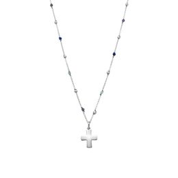 Luxenter Halskette aus 925er Sterlingsilber mit Zirkonia-Saphir und Rhodium-Finish &ndash; Cruz