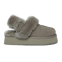 EVER AU Damen Leder Hausschuhe Mit Zwei Abnehmbaren Riemen - Fantail