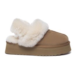 EVER AU Damen Leder Hausschuhe Mit Zwei Abnehmbaren Riemen - Fantail