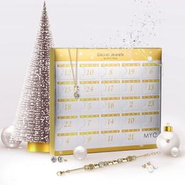 Adventskalender 13 Juwelen und 11 Perlen - Gold und Kristall