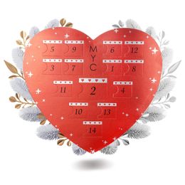 &Uuml;berraschungsherz-Adventskalender - 14 Juwelen - Gold, Ros&eacute;gold, Silber und Kristall