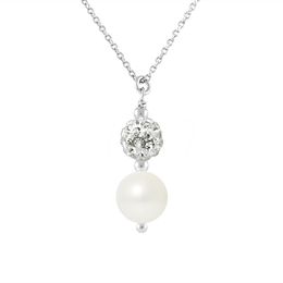 DIADEMA - Halskette - Wei&szlig;es Kristall & Perle - Love Jewelry Collection