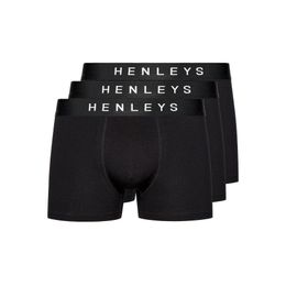 Henleys - "Coalink" Boxershorts f&uuml;r Herren(3er-Pack) (Schwarz)