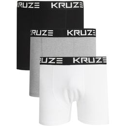 Kruze | 3er-Pack Herren Boxershorts Baumwolle Stretch Unterw&auml;sche