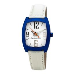 Chronotech Uhr mit wei&szlig;em Lederarmband