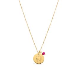 Luxenter Halskette aus 925er Sterlingsilber und rosa Kristall mit 18-kar&auml;tiger Gelbgold-Finish &ndash; Ni&ntilde;a