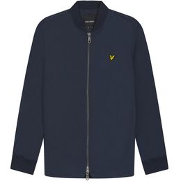 Lyle & Scott Marineblaue Bomberjacke mit Lyle & Scott-Logo