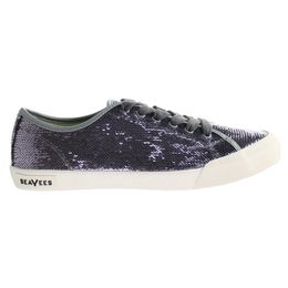 SeaVees Monterey Sneaker Standard Pewter gewebte Pailletten Purple Damenschuhe