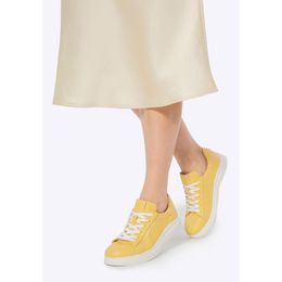 Wittchen Damen-Plateau-Sneaker, klassisch gelb, Naturleder
