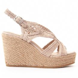 Montevita Wedge Sparto Sandale Spartsum10 in Beige