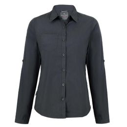 Craghoppers - "Kiwi" Hemd f&uuml;r Damen, Lang&auml;rmlig (Anthrazitgrau)
