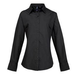 Premier - "Supreme" Formelles Hemd f&uuml;r Damen Lang&auml;rmlig (Schwarz)