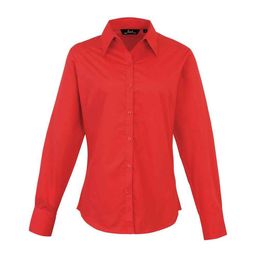 Premier - Bluse f&uuml;r Damen Lang&auml;rmlig (Rot)