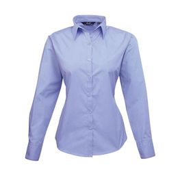 Premier - Hemd f&uuml;r Damen Lang&auml;rmlig (Mittelblau)