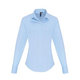 Premier - Hemd f&uuml;r Damen Lang&auml;rmlig (Blassblau)