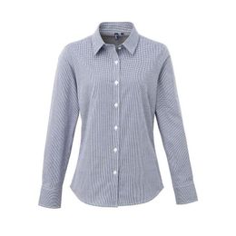 Premier - Hemd f&uuml;r Damen Lang&auml;rmlig (Marineblau/Wei&szlig;)