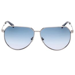 Guess &ndash; Sonnenbrille in gl&auml;nzendem Gunmetal-Grau mit Verlaufsgl&auml;sern in Blau
