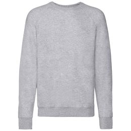 Fruit of the Loom - Sweatshirt f&uuml;r Herren/Damen Unisex Raglan&auml;rmel (Grau meliert)