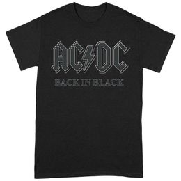 ACDC AC/DC - "Back In Black" T-Shirt f&uuml;r Herren/Damen Unisex (Schwarz/Grau)