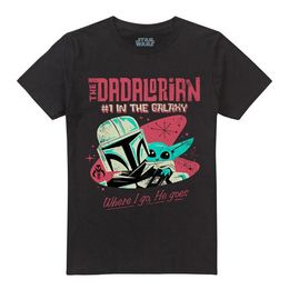Star Wars - "#1 Dadalorian Where I Go" T-Shirt f&uuml;r Herren/Damen Unisex (Schwarz)