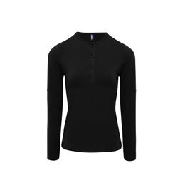 Premier Damen T-Shirt Long John, lang&auml;rmlig (Schwarz)