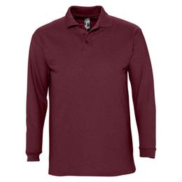 SOLS - "Winter II" Poloshirt f&uuml;r Herren/Damen Unisex Lang&auml;rmlig (Burgunderrot)