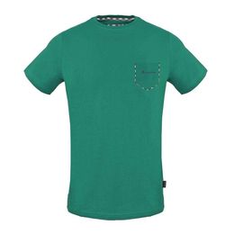 Aquascutum Herren Karo T-Shirt mit falscher Tasche (Gr&uuml;n)