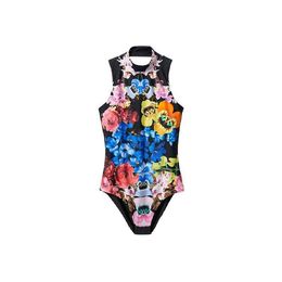 Desigual Damen Schwarz Multi&Auml;rmelloses Oberteil