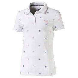 Puma Drycell Ditsy Polo -Hemd Kurzarm wei&szlig;e M&auml;dchen Top 595453 01