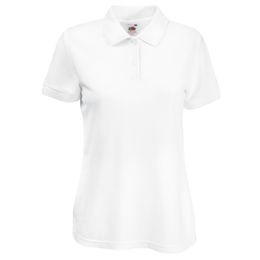 Fruit of the Loom Womens Lady-Fit 65/35 Kurzarm-Poloshirt (Wei&szlig;)