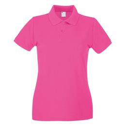 Fruit of the Loom - Poloshirt f&uuml;r Damen kurz&auml;rmlig (Dunkles Pink)