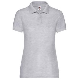 Fruit of the Loom Damen Poloshirt Lady Fit Piqu&eacute; (Grau meliert)