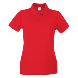 Fruit of the Loom - Poloshirt f&uuml;r Damen kurz&auml;rmlig (Signalrot)