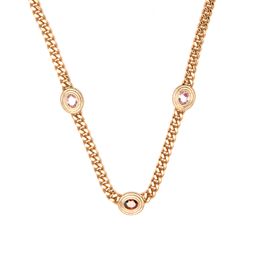Luxenter Halskette aus rosa Zirkonia mit 18-kar&auml;tiger Gelbgold-Beschichtung &ndash; Rinlin