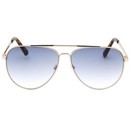 Guess Sonnenbrille mit Farbverlauf, blauen Gl&auml;sern und goldenen Gl&auml;sern