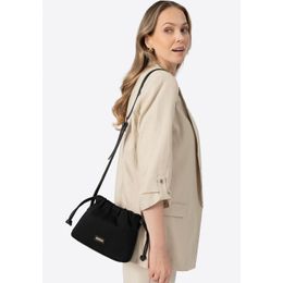 Wittchen Damen kleiner schwarzer Polyester-Kordelzugbeutel