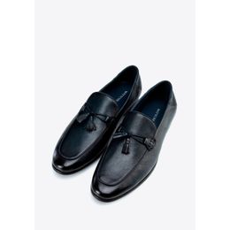 Wittchen Herren-Lederslipper mit Quaste, Marineblau, Naturleder